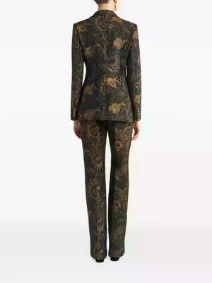 Etro Single-breasted Chenille-jacquard Jacket With Floral-paisley Motif
