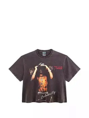 TRIPLE SEVENS Stone-wash Graphic-print T-shirt - Grey