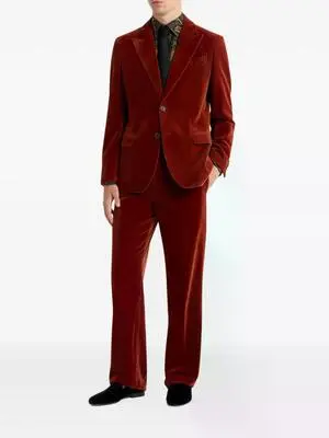 Etro Single-breasted Plain-coloured Cotton Velvet Jacket - Red