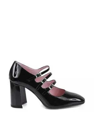 CAREL Keel Triple-strap Patent-leather Mary Jane Pumps - Black