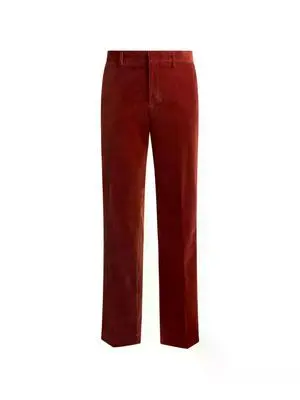 Etro Plain-coloured Straight-leg Cotton Velvet Trousers