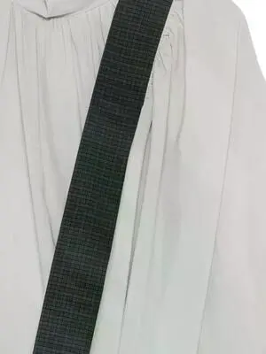 PUSHBUTTON Button-shoulder Pleated Blouse