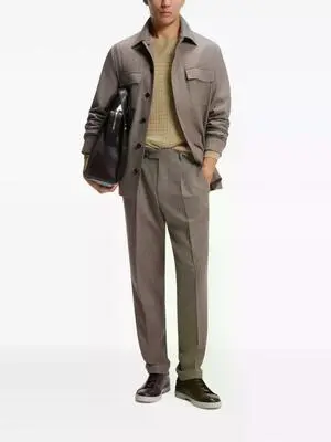 BOSS Waffle-knit Silk Sweater - Neutrals