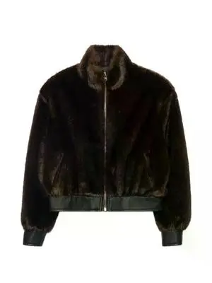 STAND STUDIO Lula Zip-up Faux-fur Jacket - Brown