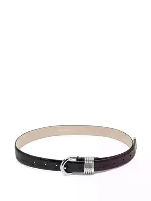 DEHANCHE Hollyhock Crocodile-effect Leather Belt - Black