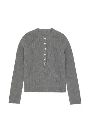 FORTELA Lou Ribbed-cashmere Long-sleeve T-shirt - Grey