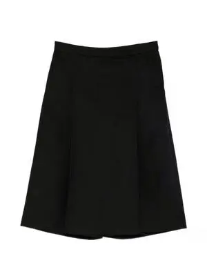 PUSHBUTTON Flared Tuck Culotte Pants - Black