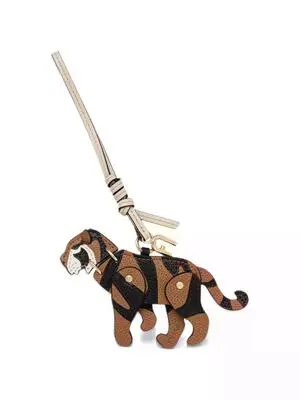 Furla Allegra Tiger-motif Leather Keyring Charm - Brown