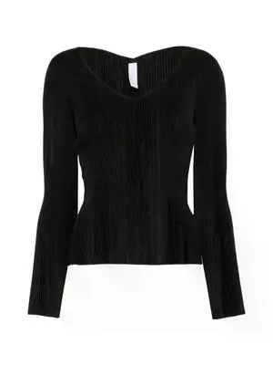 CFCL V-neck Long-sleeve Top - Black