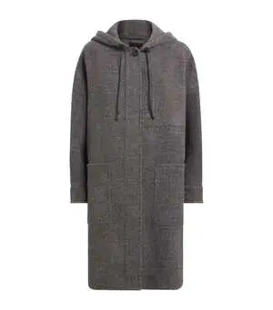 Max Mara Llama Wool Hooded Coat - Grey