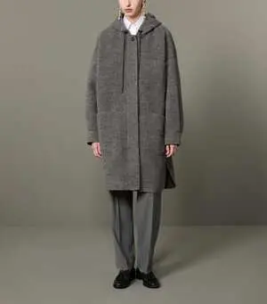Max Mara Llama Wool Hooded Coat
