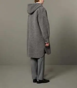 Max Mara Llama Wool Hooded Coat