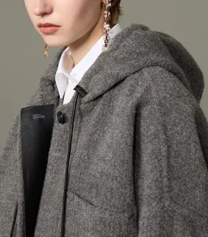 Max Mara Llama Wool Hooded Coat