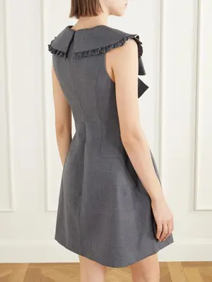 SHUSHU/TONG Bow-detail Ruffled Twill Mini Dress