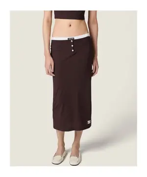 Miu Miu Stretch Jersey Skirt - Ebon