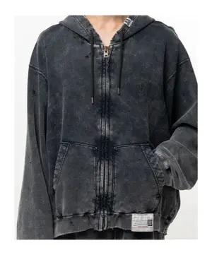 Mihara Yasuhiro Bleached Zip-up Hoodie