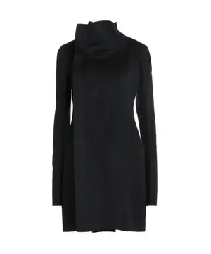 Rick Owens Minimalist Long-sleeved Turtleneck Coat - Black