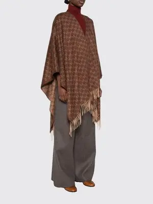 Max Mara Falange Logo-jacquard Shawl - Brown