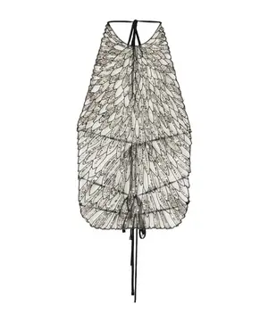 Attico Tie-detailed Sequin-embellished Tulle Tank
