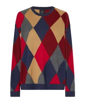 LESET Argyle Intarsia-knit Merino Wool Sweater - Black