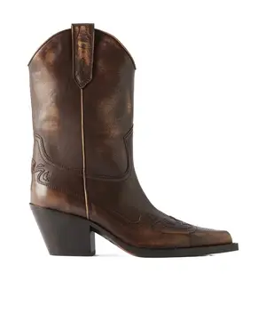 Paris Texas Embroidered Leather Ankle Boots
