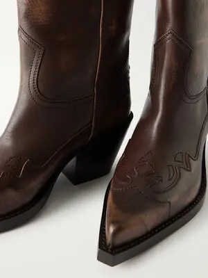 Paris Texas Embroidered Leather Ankle Boots