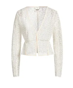 CHLOÉ Minimalist Lace Long-sleeve Cropped Jacket 