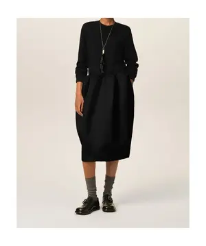 AMI Paris Midi Gathered Satin Skirt