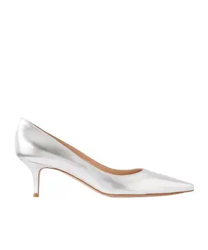 GIANVITO ROSSI Metallic Leather Pumps - White