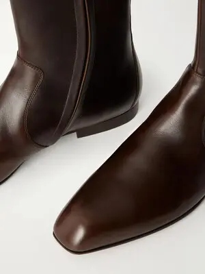 Khaite Leather Ankle Boots