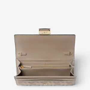 Fendi Baguette Continental With Chain - Grey