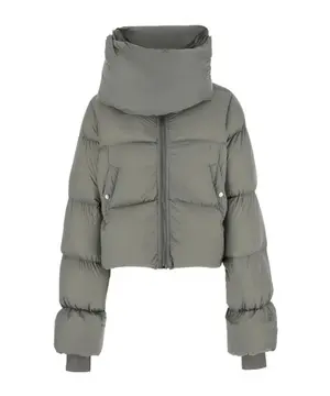 Rick Owens High Collar Puffer Down Jacket - Gray