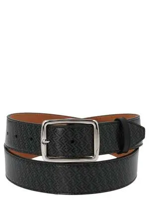 Fendi Leather Ff Logo Belt - Black