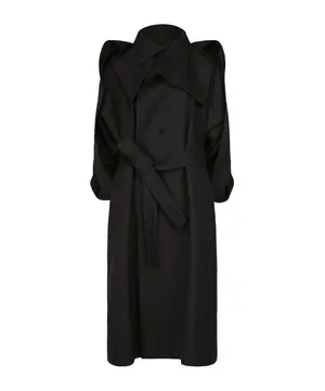 Issey Miyake Calligraph Oversized Trench Coat - Black
