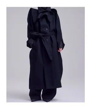 Issey Miyake Calligraph Oversized Trench Coat