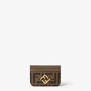 Fendi Ff Diamonds Card Case - Brown