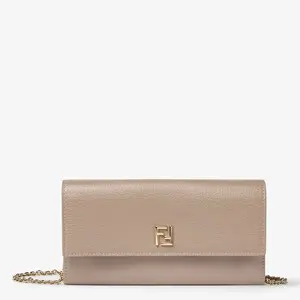Fendi Ff Continental With Chain - Grey