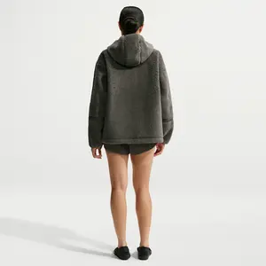 Nike Skims Sherpa Oversized Full-zip Hooded Jacket