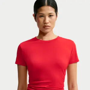 Nike Skims Performance Cotton Blend Short-sleeve Top - Red