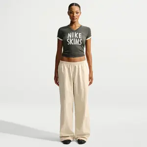 Nike Skims Stretch Knit V-neck Short-sleeve Top