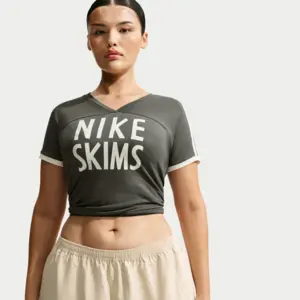 Nike Skims Stretch Knit V-neck Short-sleeve Top