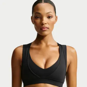 Nike Skims Matte Double-layer Plunge Bra - Black