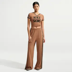 Nike Skims Stretch Knit V-neck Short-sleeve Top