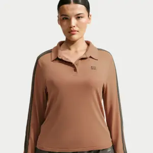 Nike Skims Stretch Knit Long-sleeve Polo Top