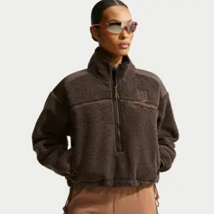 Nike Skims Sherpa Oversized 3/4-zip Jacket - Brown