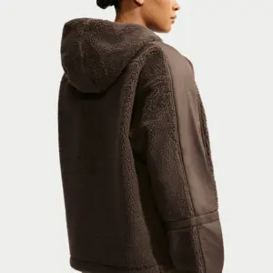 Nike Skims Sherpa Oversized Full-zip Hooded Jacket
