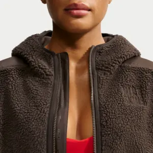 Nike Skims Sherpa Oversized Full-zip Hooded Jacket