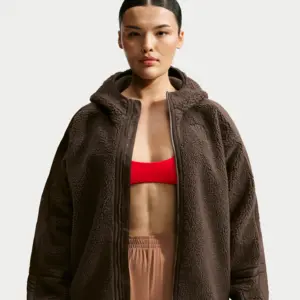 Nike Skims Sherpa Oversized Full-zip Hooded Jacket