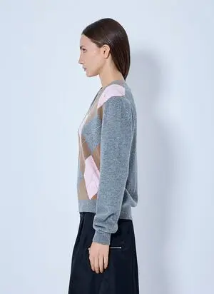 Prada Argyle V-neck Sweater