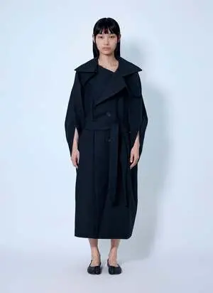 Issey Miyake Calligraph Trench Coat - Black